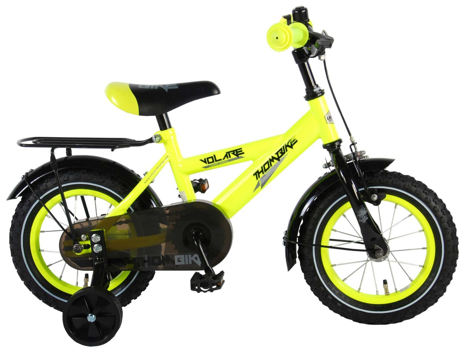Volare Thombike Kinderfiets - Jongens - 12 inch - Neon Geel - Fietsmaster