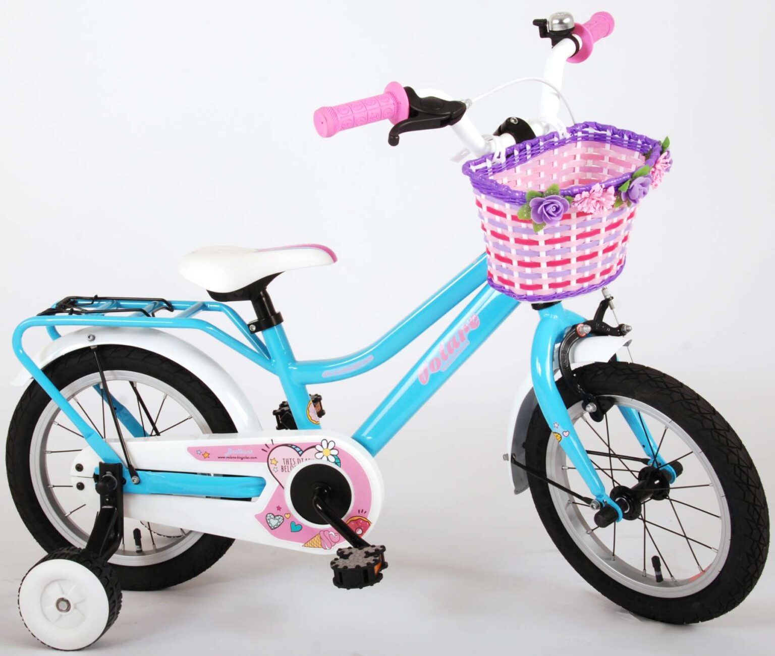 Volare Brilliant Kinderfiets - Meisjes - 14 inch - Blauw - Fietsmaster